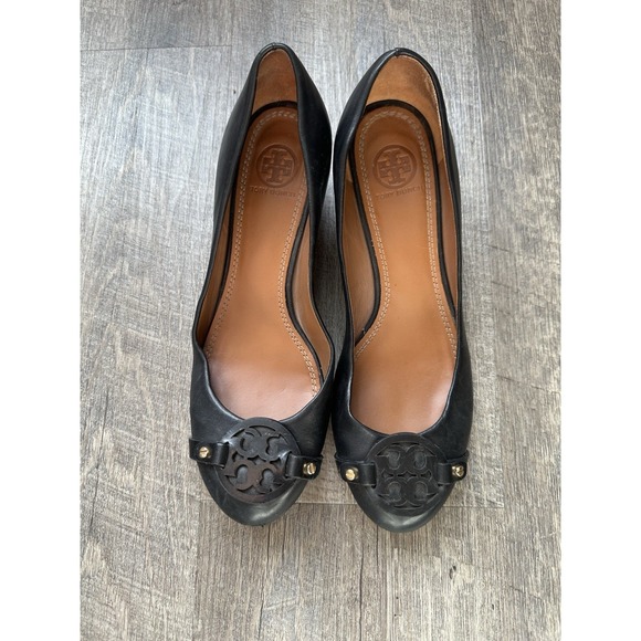 Tory Burch | Shoes | Tory Burch Womens Mini Miller Black Wedge Leather ...